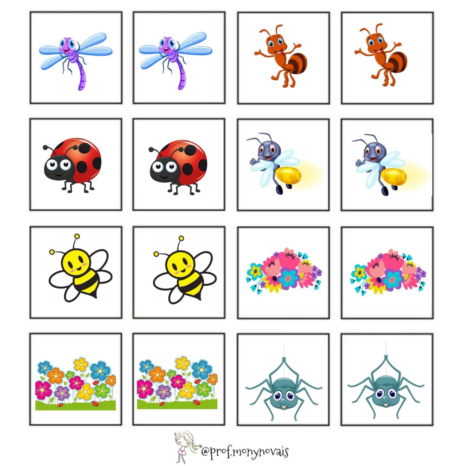 Primavera – Jogo da memória GRÁTIS – Mony's Studio